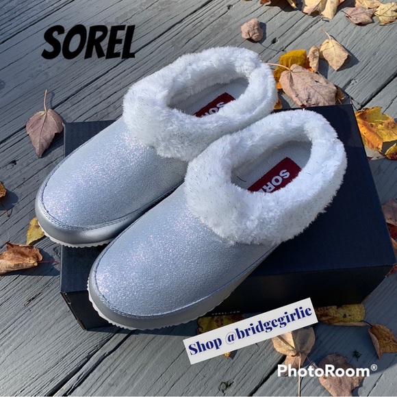 Sorel | Shoes | Sorel Womens Go Coffee Run Metallic Faux Fur Slipper ...